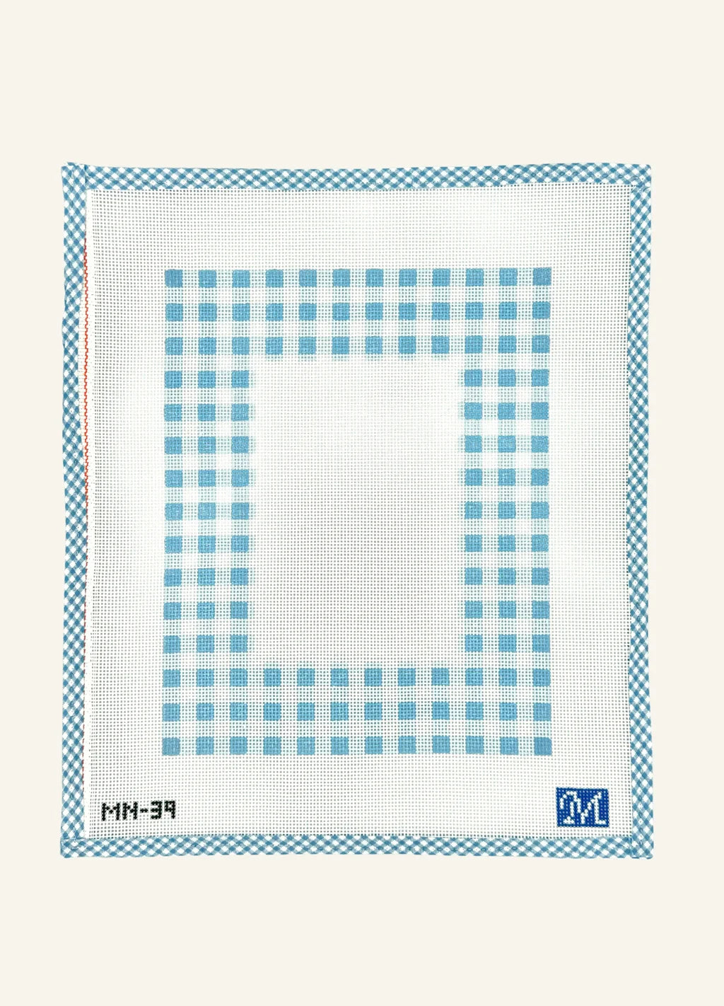 Blue Gingham Frame – Rita's needlepoint