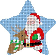 Star, Rudolph and Santa – Rita's needlepoint