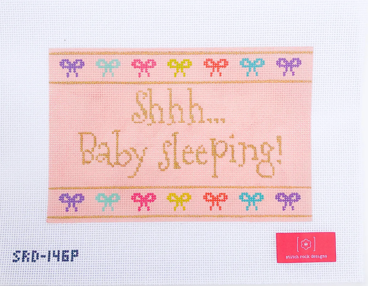 Shhh... Baby Sleeping! (Pink) – Rita's needlepoint
