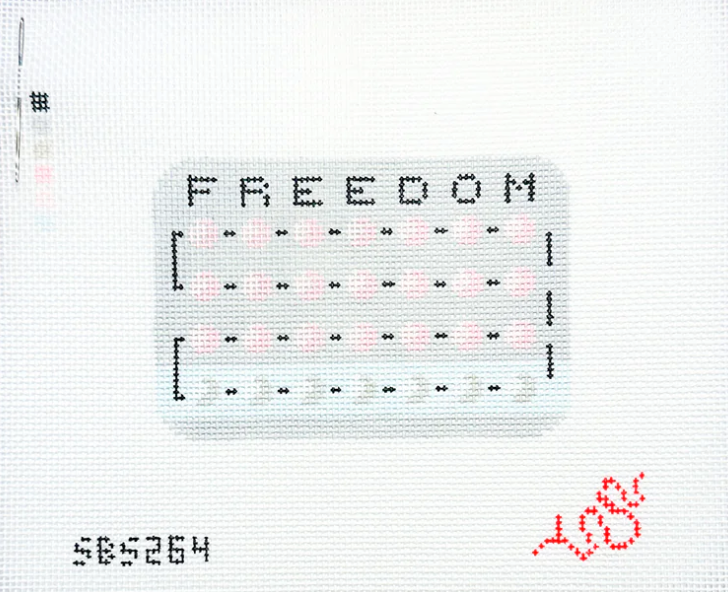 Freedom Pill Canvas – Rita's needlepoint